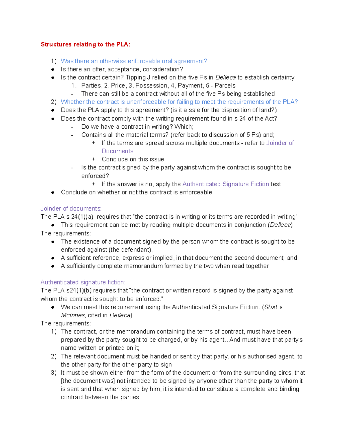 Contract second test cheat sheet structure - Structures relating to the ...