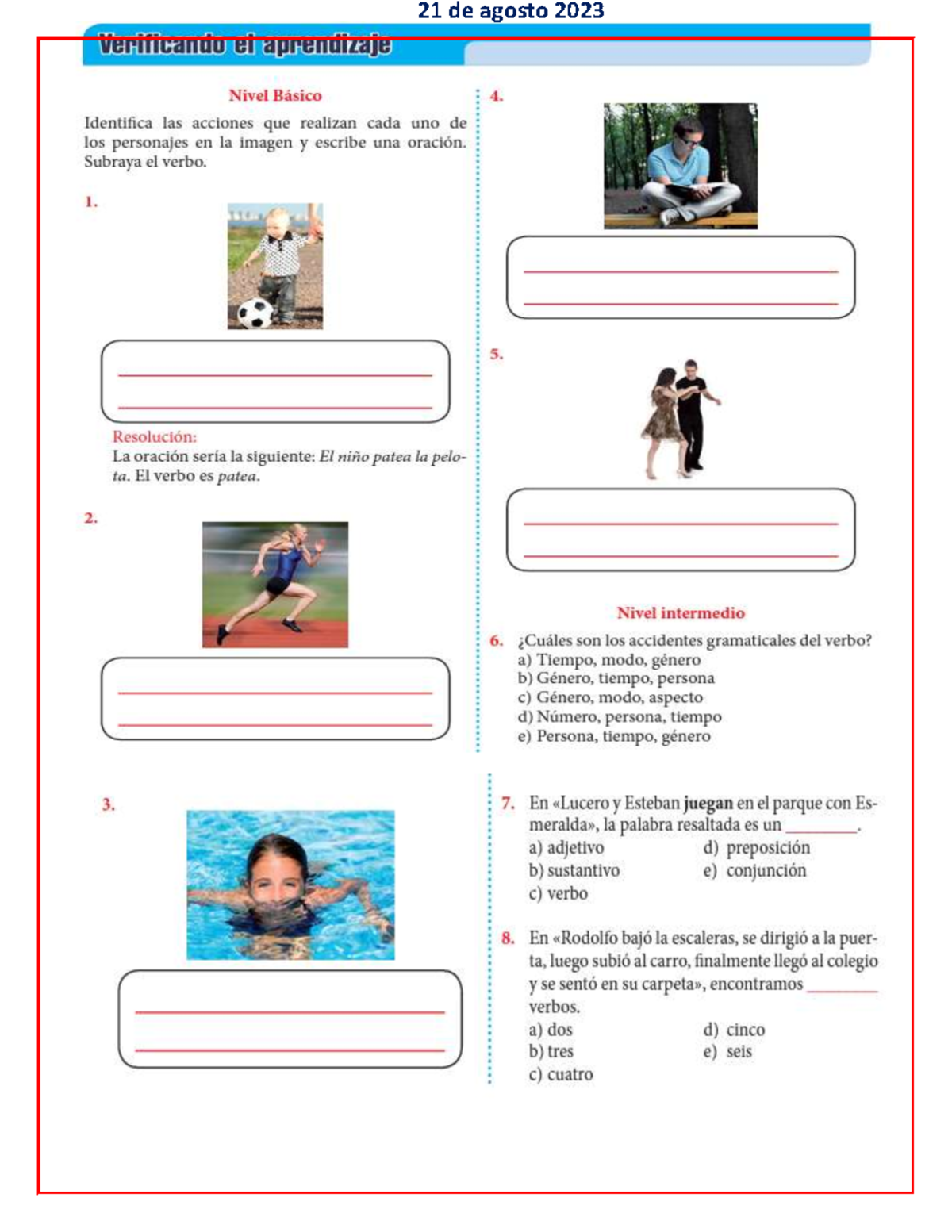 Actividad comunicación - Comprensión y redacción de textos - 21 de ...