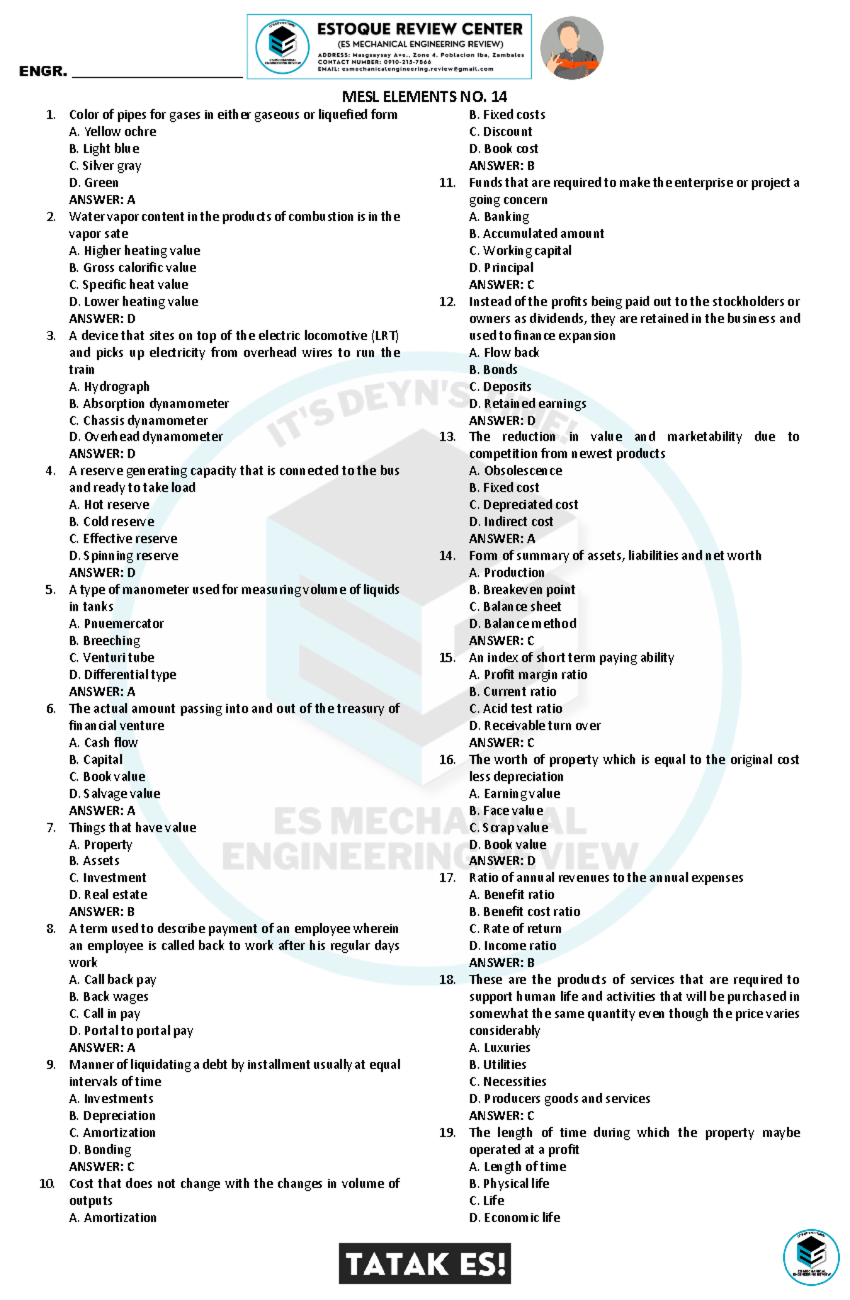 MESL Elements NO - Haha baka nga di sa - Color of pipes for gases in either gaseous or liquefied ...