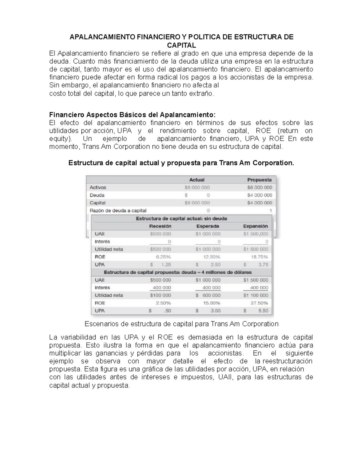 Apalancamiento Financiero Y Politica DE Estructura DE - APALANCAMIENTO FINANCIERO Y POLITICA DE ...