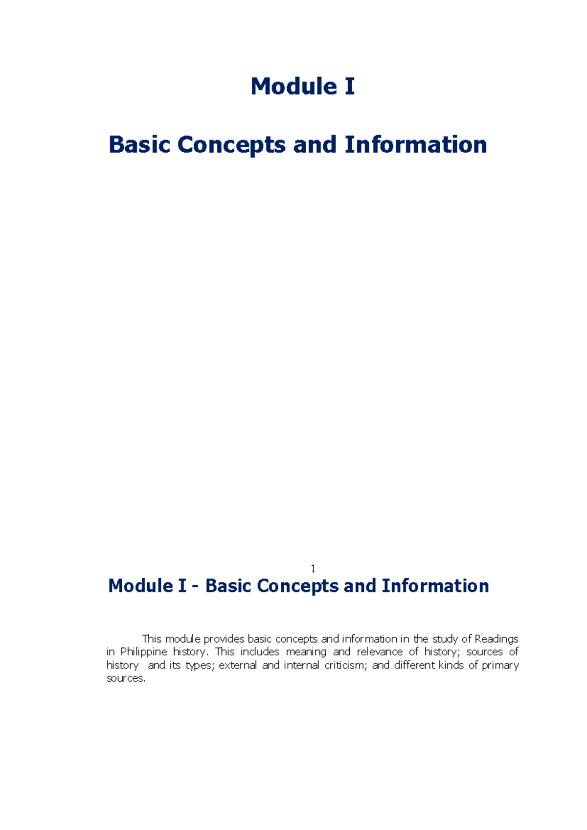 Riphmodule-1 compress - Module I Basic Concepts and Information 1 ...