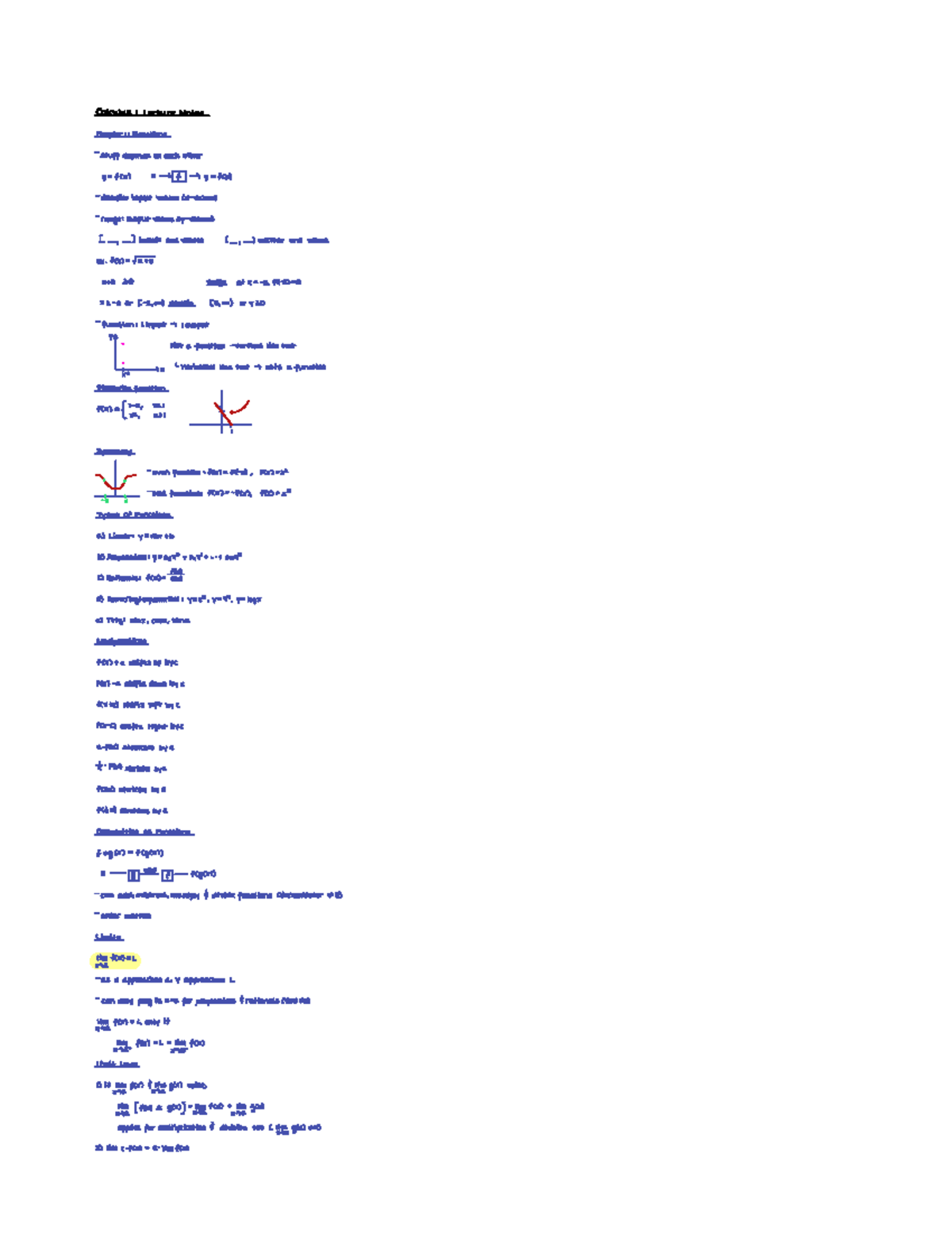 Calculus 1 Lecture Notes Calculus Lecture Notes Chapter Functions