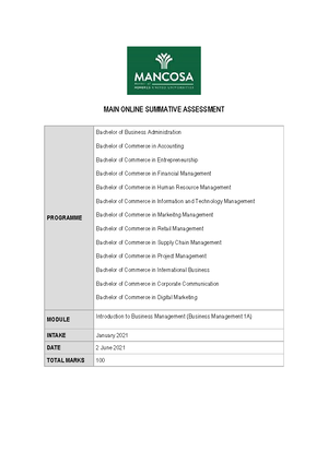Study Notes - Introduction to Business Management KCQ 1- Unit 1 & 2 ...