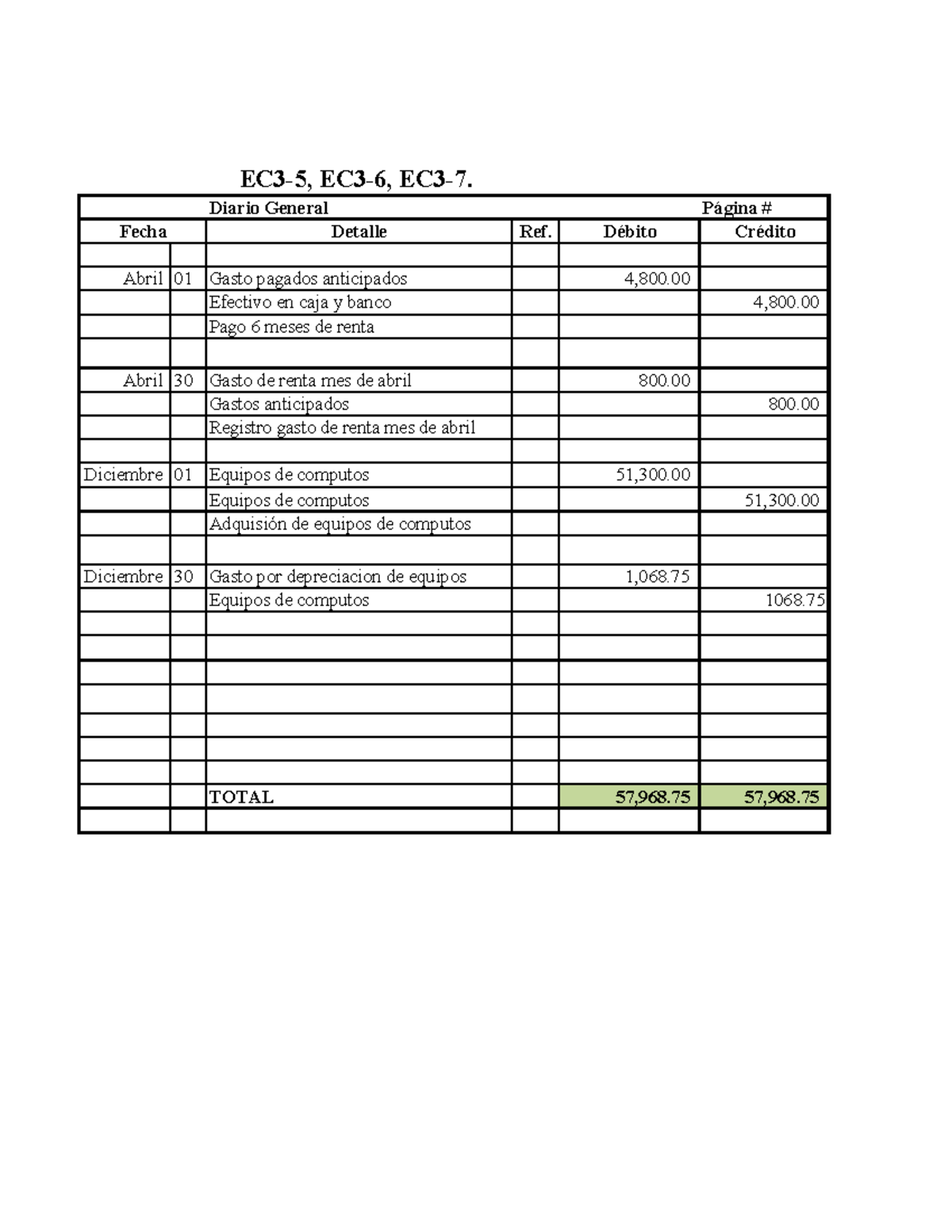 Diario General Y Mayor - Contabilidad administrativa y financiera, 8va ...