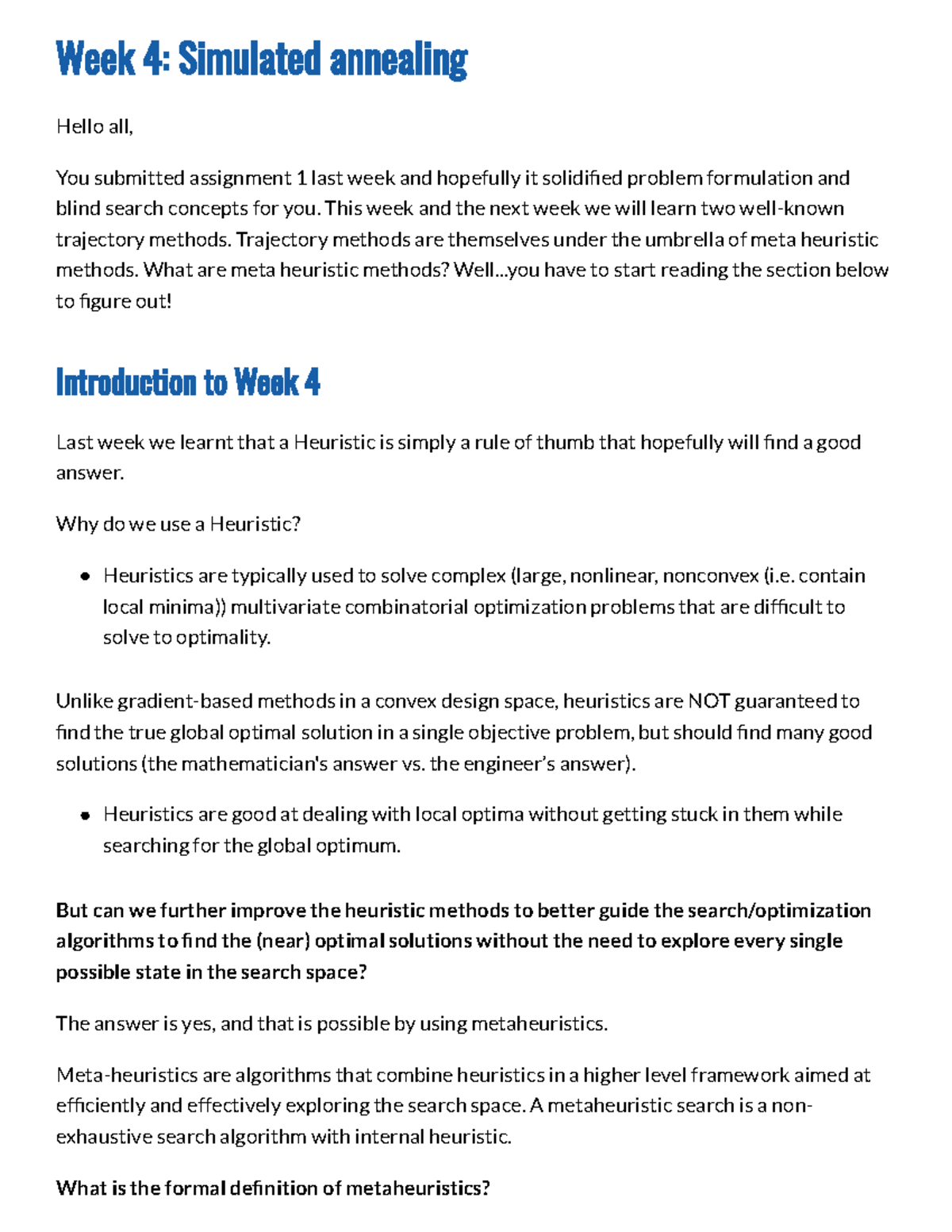 Week 4 Simulated annealing - ECE 457A - Week 4: Simulated annealing Hello all, You submitted ...