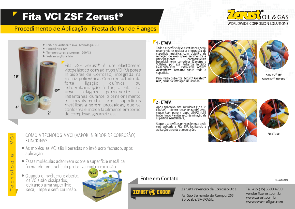 Zerust - Procedimento ZSF - Procedimento de AplicaÁ„o - Fresta do Par de Flanges 2î 4î 16î 12î 1 ...