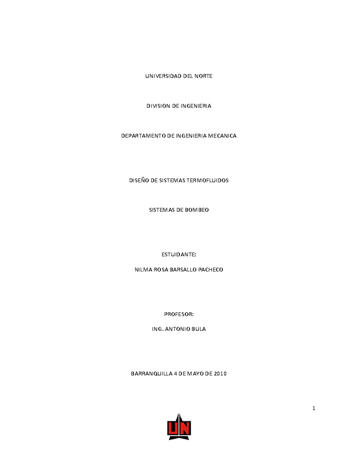Sistemasde Bombeo Nilma Rosa Barsallo Pacheco - UNIVERSIDAD DEL NORTE ...