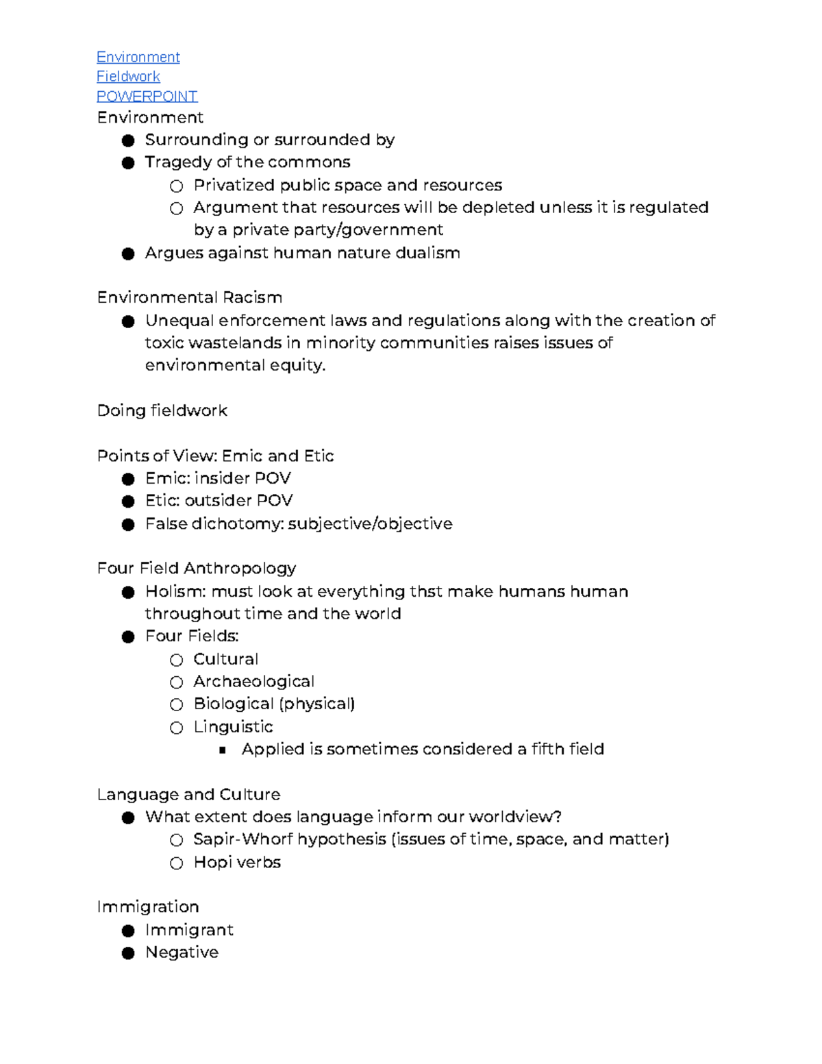 Environment - lecture notes - Environment Fieldwork POWERPOINT ...