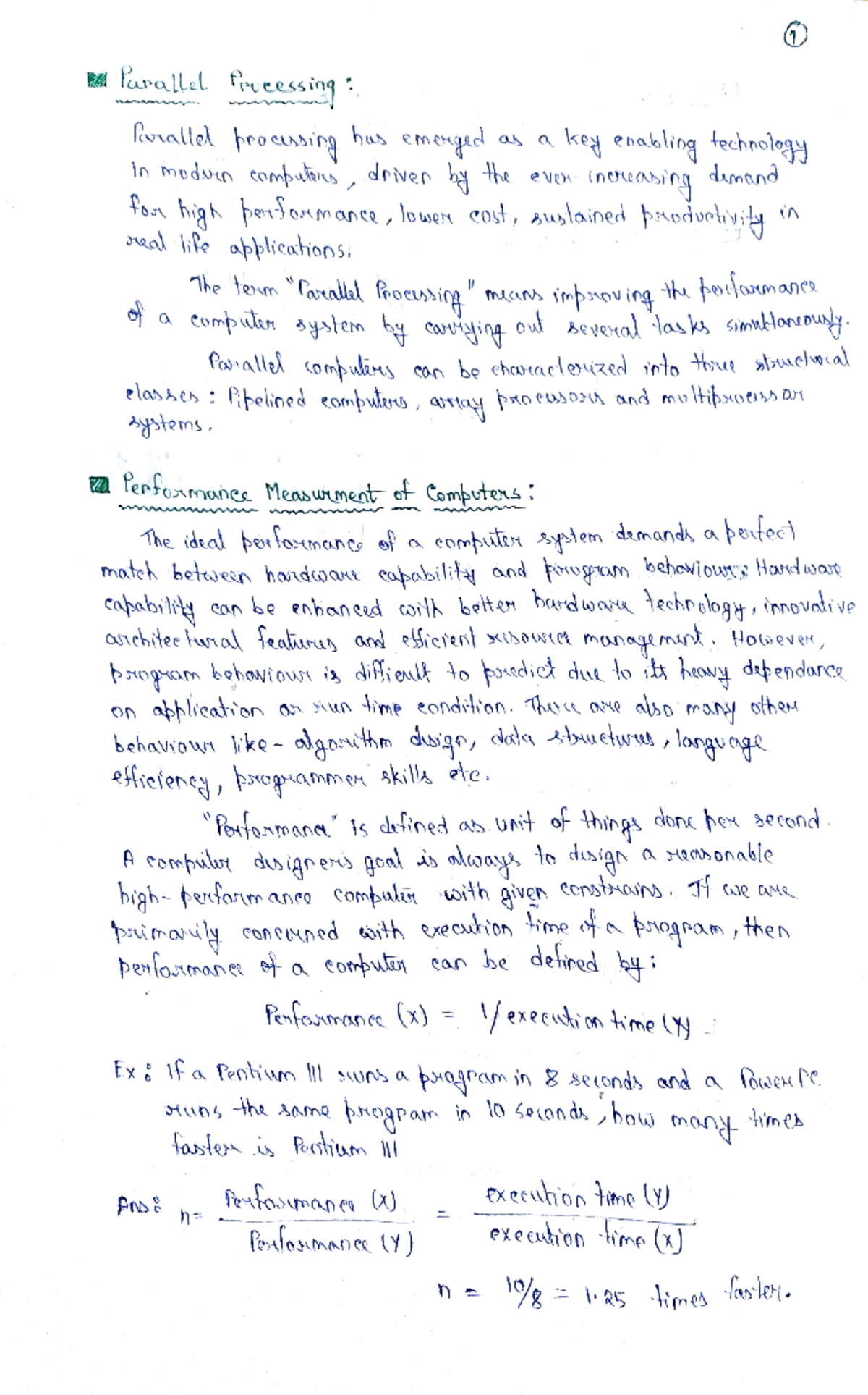 Computer Architecture Notes 1 - Lrallel fPucessin lonalled þro cuabing ...