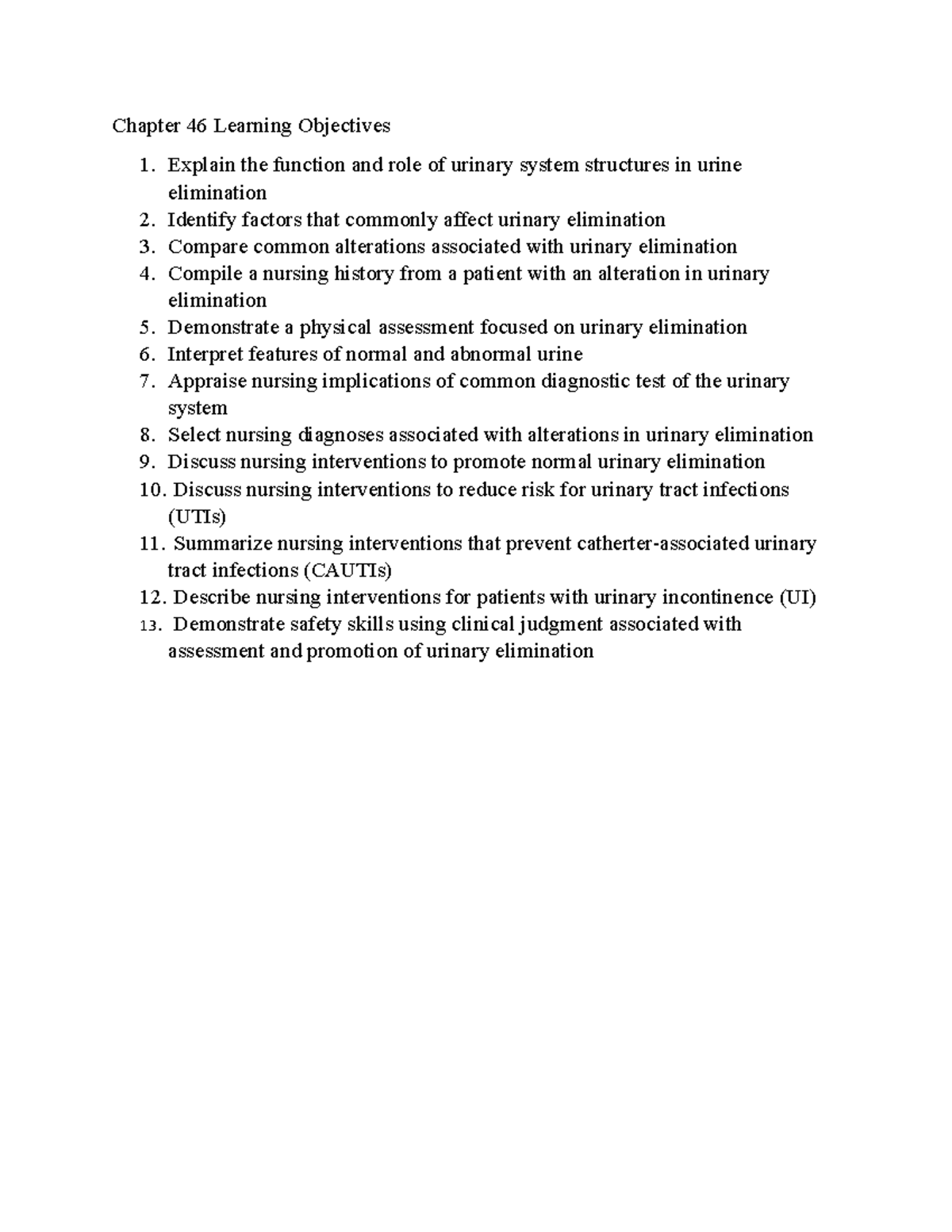 Chapter 46 Learning Objectives - Chapter 46 Learning Objectives Explain ...