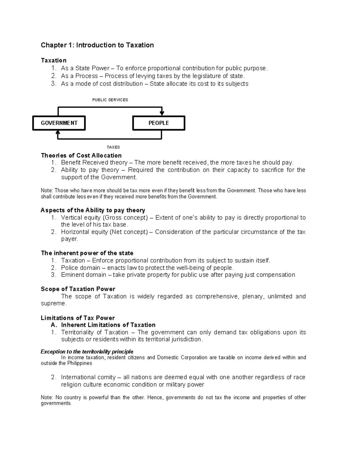 Toaz - Income Taxation Lecture Notes - Chapter 1: Introduction to ...