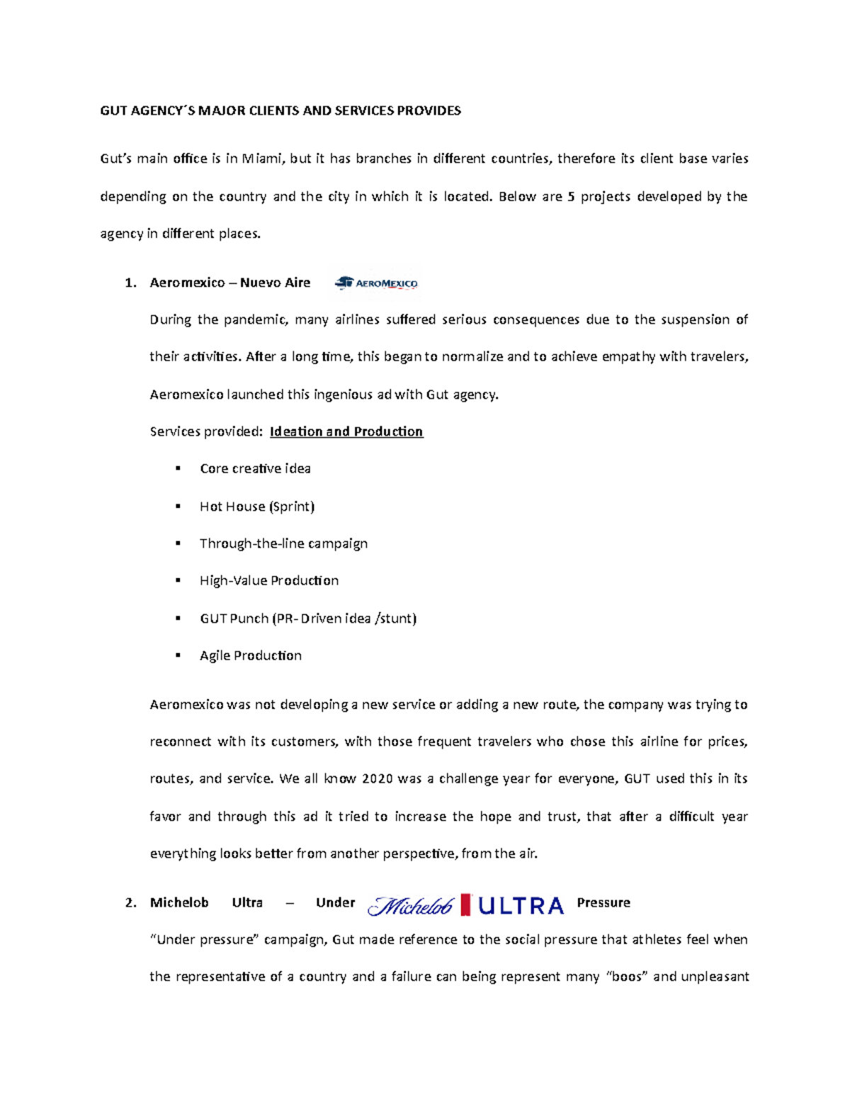 5 keys Gut agency - Find the marketing solution for the case - GUT ...