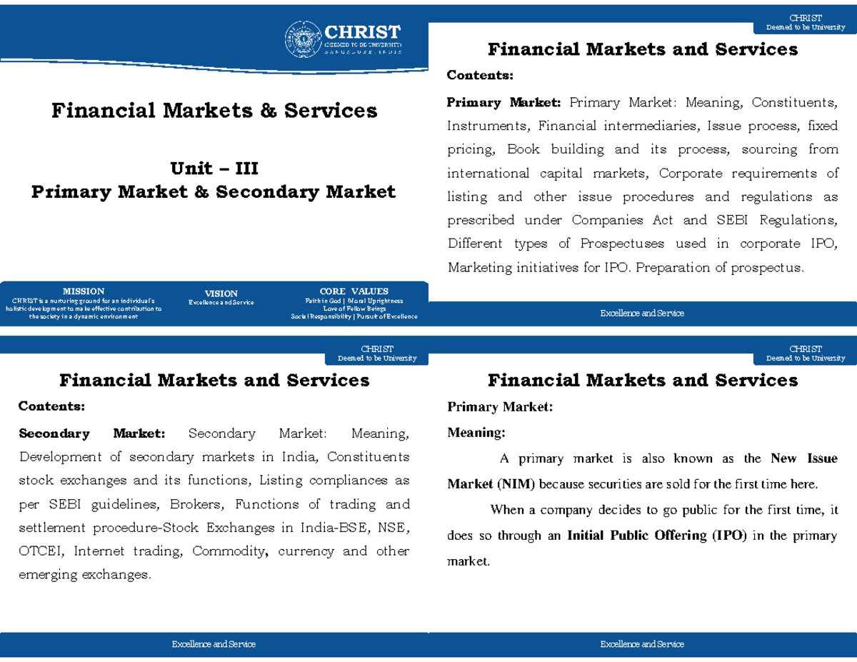 Primary Market Unit 3 - mkln - M? - MISSION CHRIST is a nurturing ...