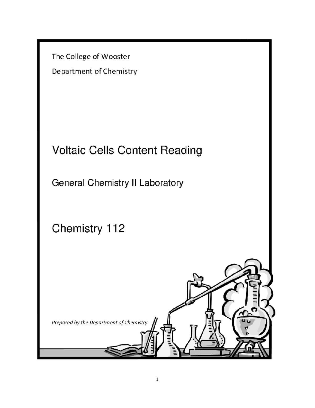 Voltaic Cells Lab practice - The College of Wooster Department of ...