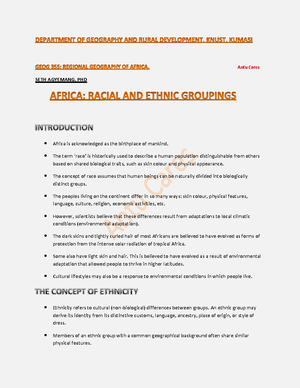 Geog 355 2 - Learn - GEOG 355: REGIONAL GEOGRAPHY OF AFRICA SETH AGYEMANG, PhD Climate is the ...