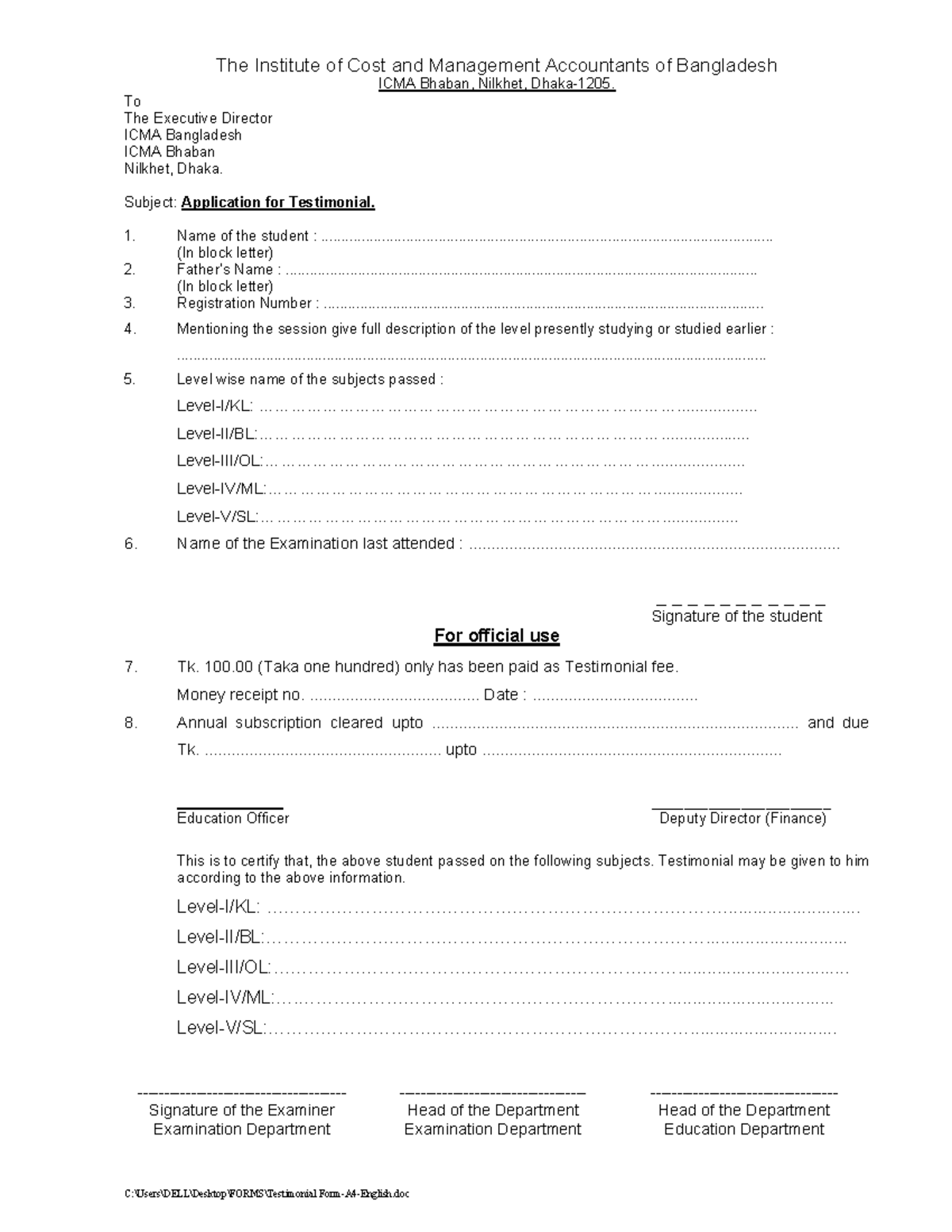 Testimonial Form A4 English - C:\Users\DELL\Desktop\FORMS\Testimonial ...