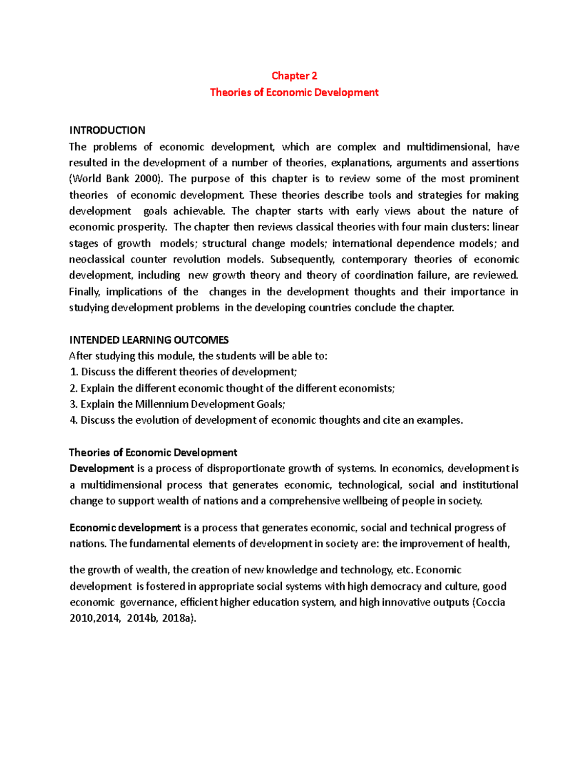 Module 2: Economic Development Lecture Notes in Strategic Management ...