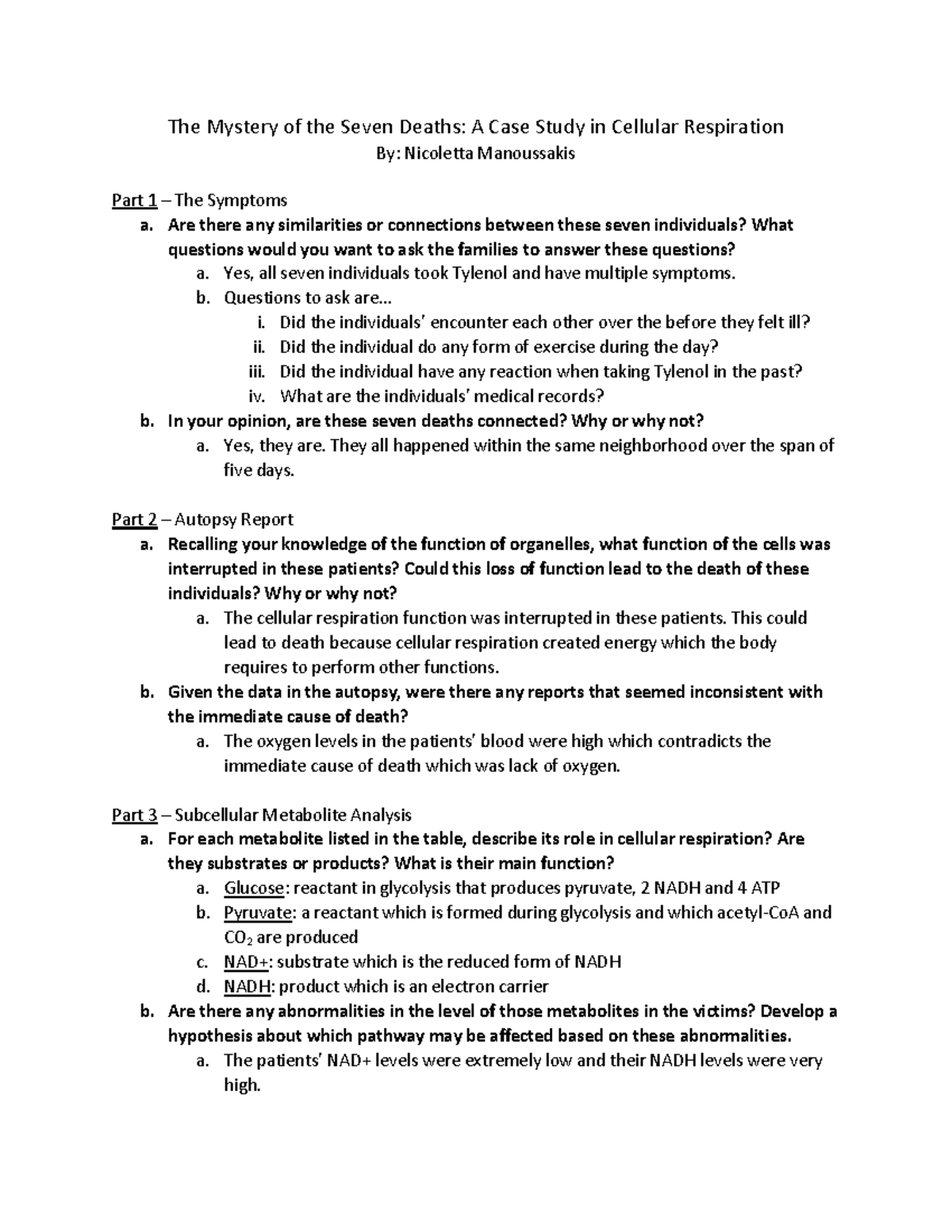 The Mystery of the Seven Deaths - Are there any similarities or ...