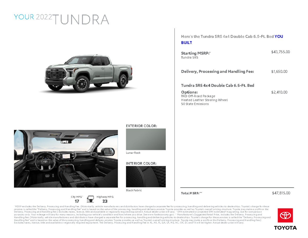 2022 Tundra - xdgb - YOUR 2022 TUNDRA EXTERIOR COLOR: Lunar Rock ...