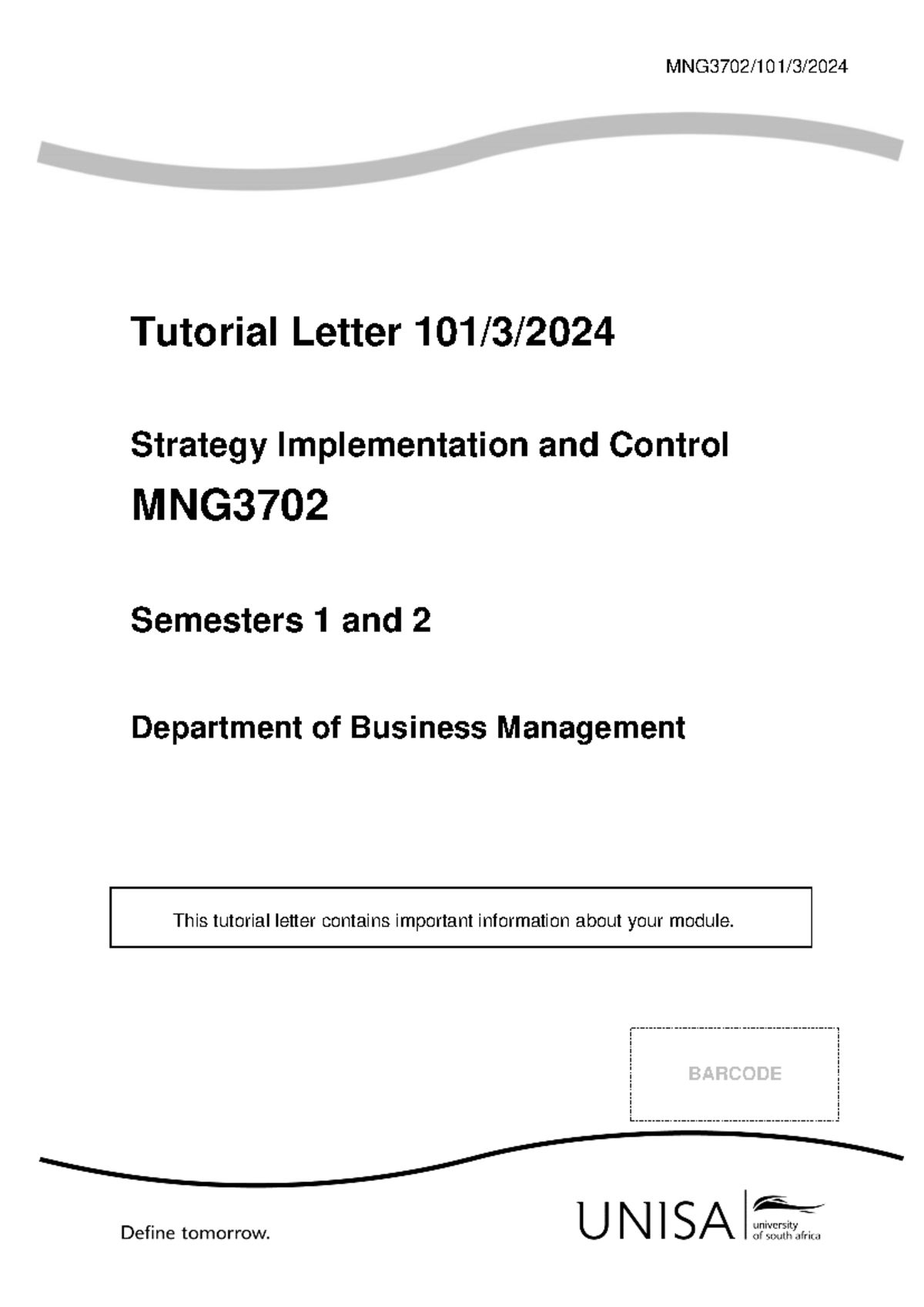 MNG3702 Tutorial Letter - MNG3702/101/3/ 2024 Tutorial Letter 101/ 3 ...