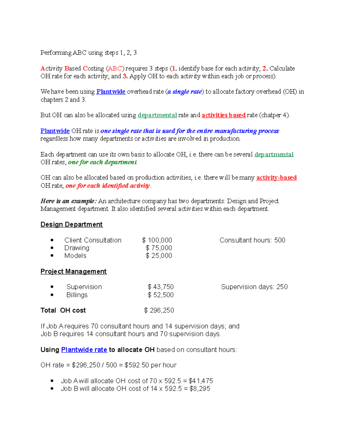 Chapter 4 ABC and 123 - Notes from Managerial Accounting. - Performing ...