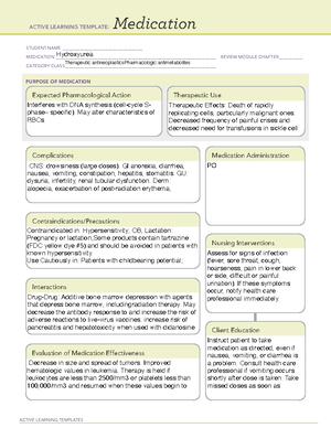 Medication form 8 - STUDENT NAME MEDICATION REVIEW MODULE CHAPTER ...