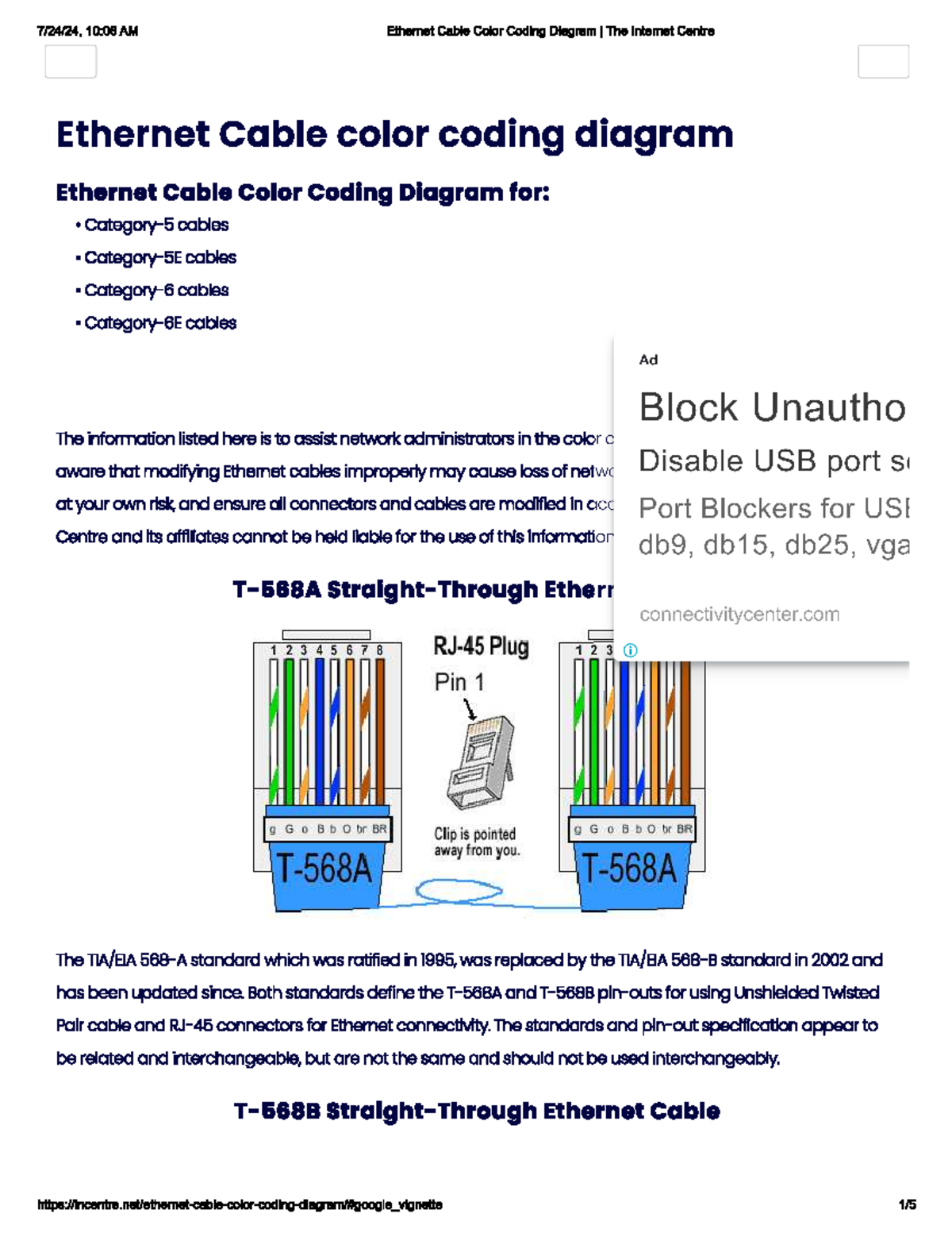 Ni - noe - 10:06 AM Ethernet Cable Color Coding Diagram I The Internet ...