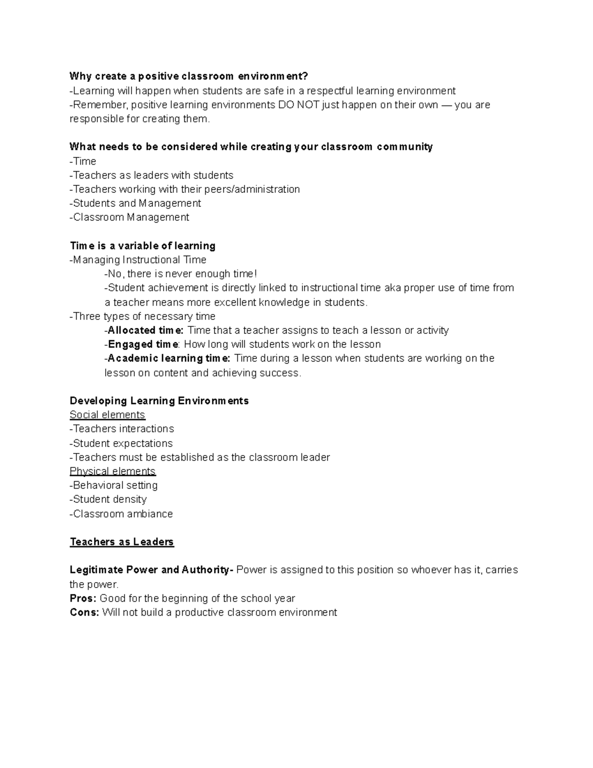 Teachers as Leaders - Katherine Ross - Why create a positive classroom ...