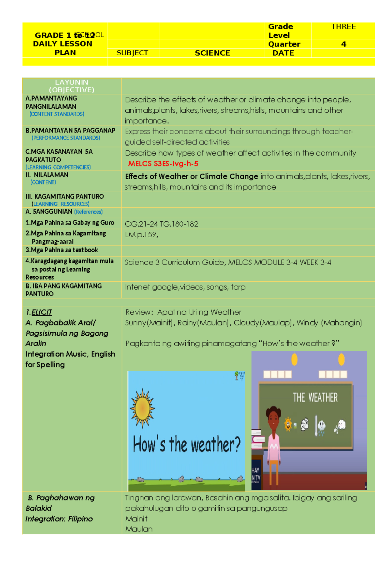 Sience-3-COT-2 (1) - GRADE 1 to 12 DAILY LESSON PLAN SCHOOL Grade Level ...