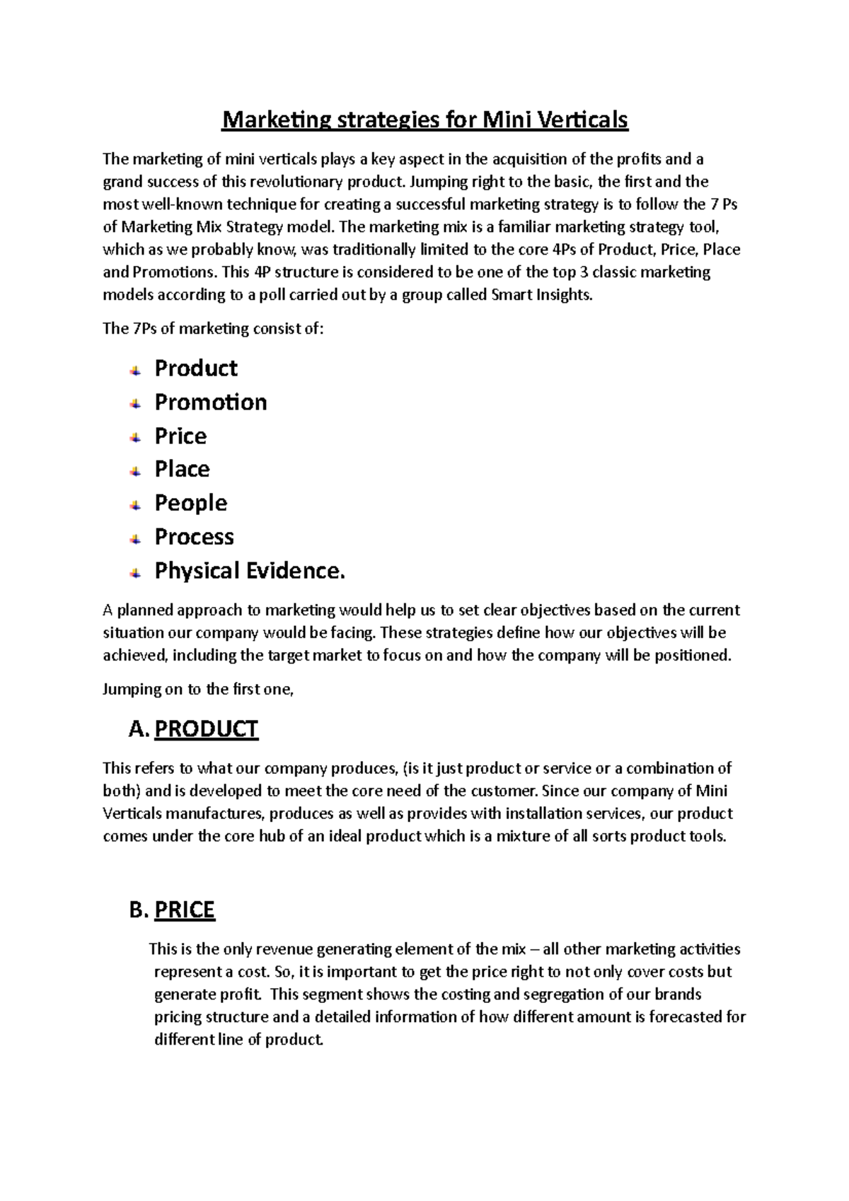 Marketing strategy Entrepreneurship - Marketing strategies for Mini ...
