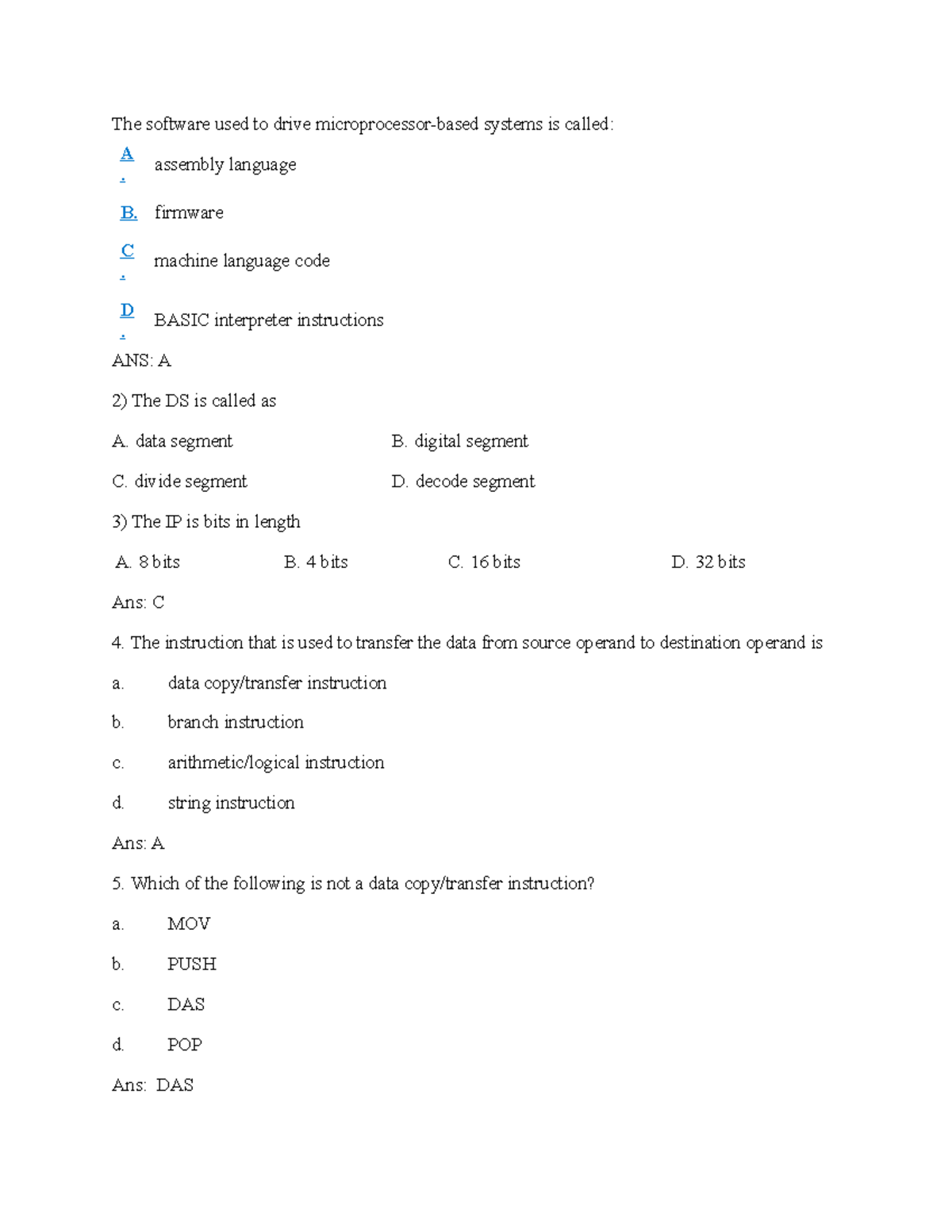 MPMC MCQs - resource - The software used to drive microprocessor-based ...