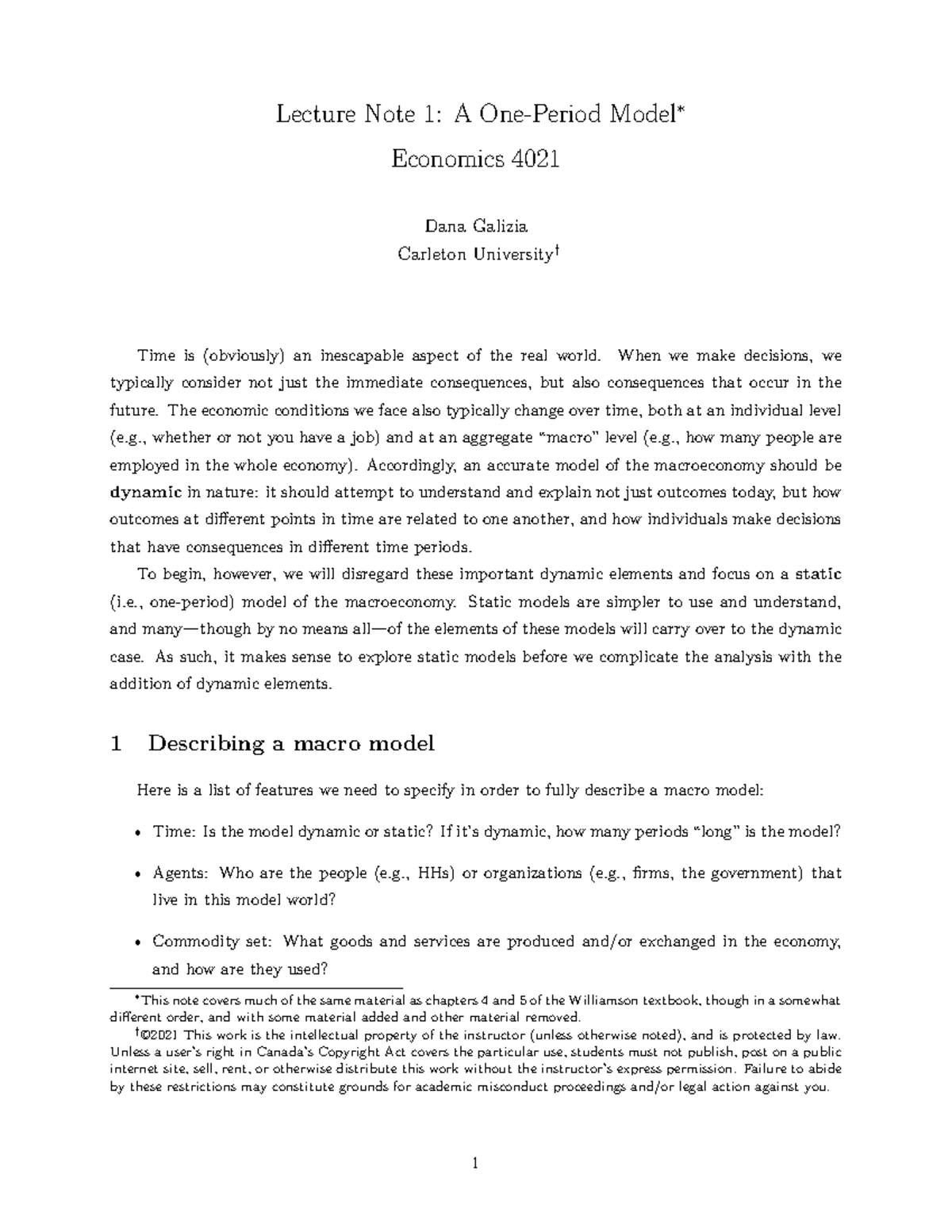 4021 Notes 01 Advanced Macroeconomic Theory Econ 4021 - Lecture Note 1 ...