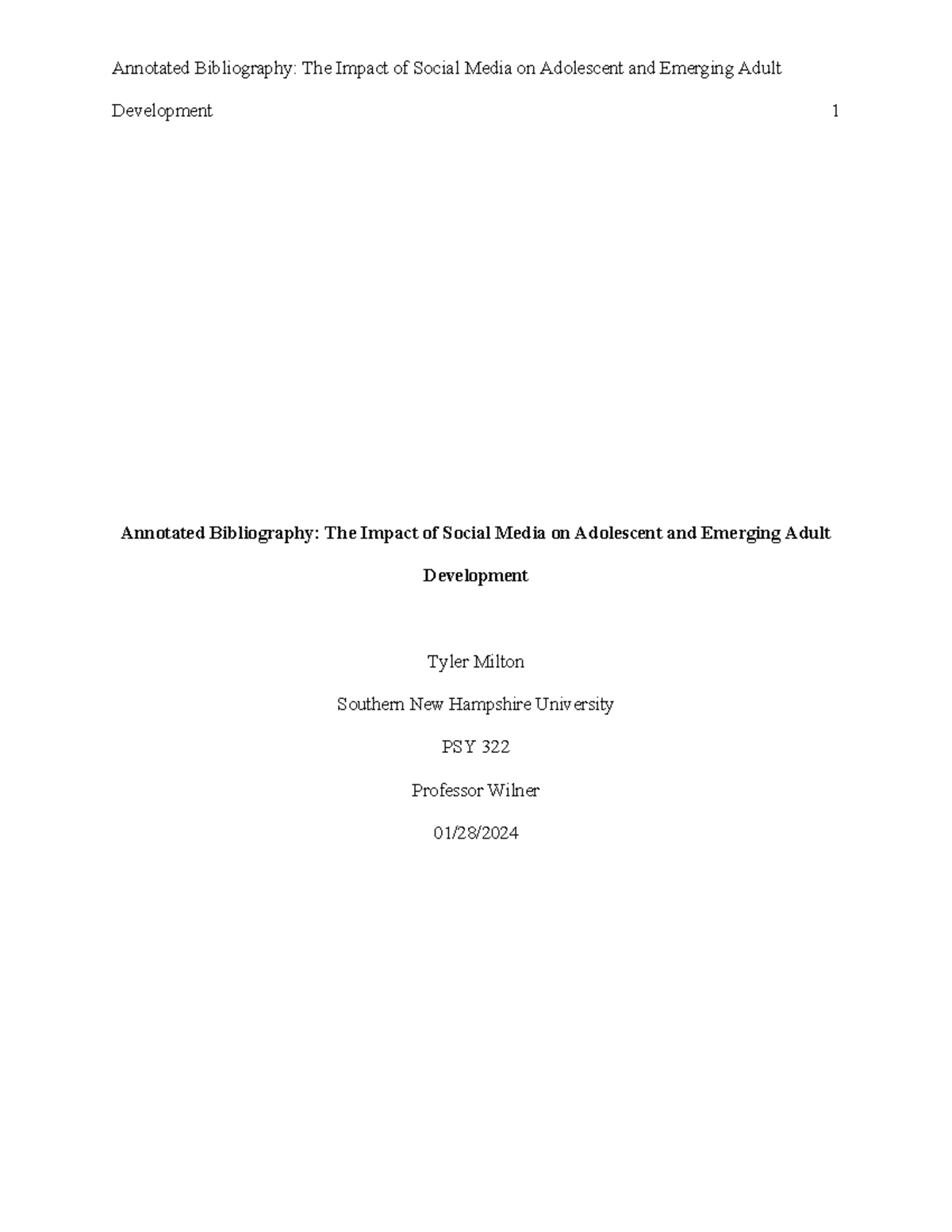 3-3 Final Project Milestone Two Annotated Bibliography - Development 1 ...