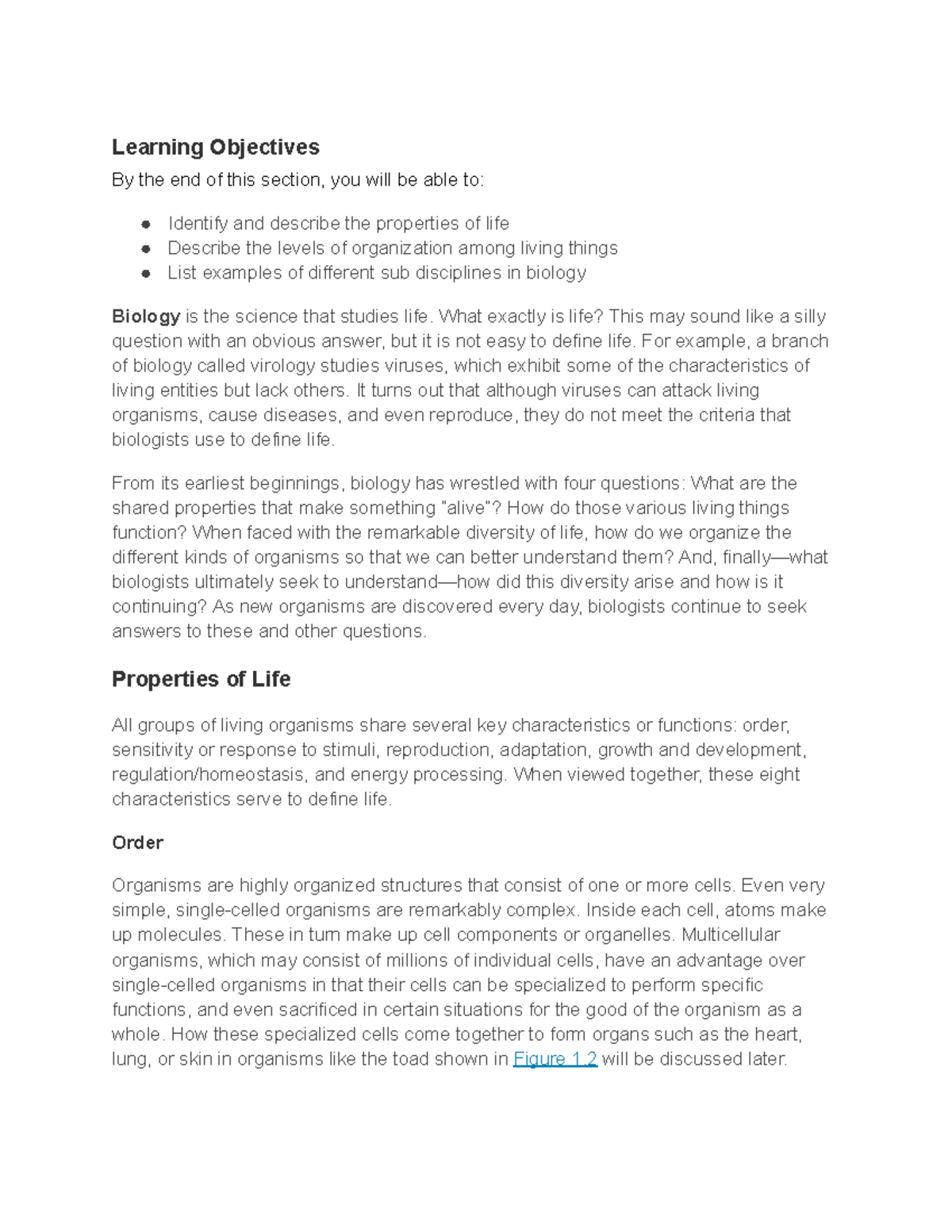 Themes and concepts of biology - Learning Objectives By the end of this ...