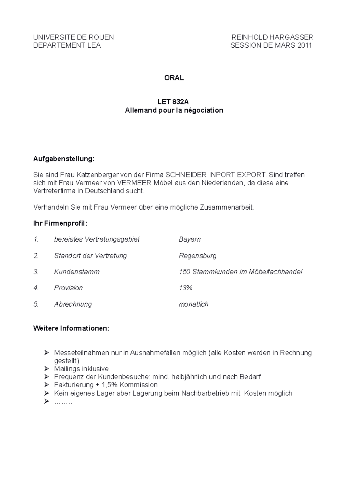 LEA832A - Notes de cours - UNIVERSITE DE ROUEN REINHOLD HARGASSER ...