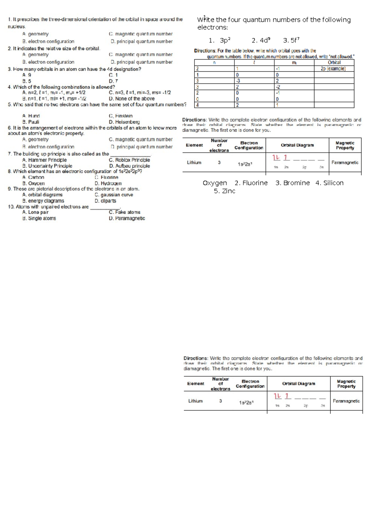 Quantum exercises - Science, Technology, Engineering and Mathematics ...