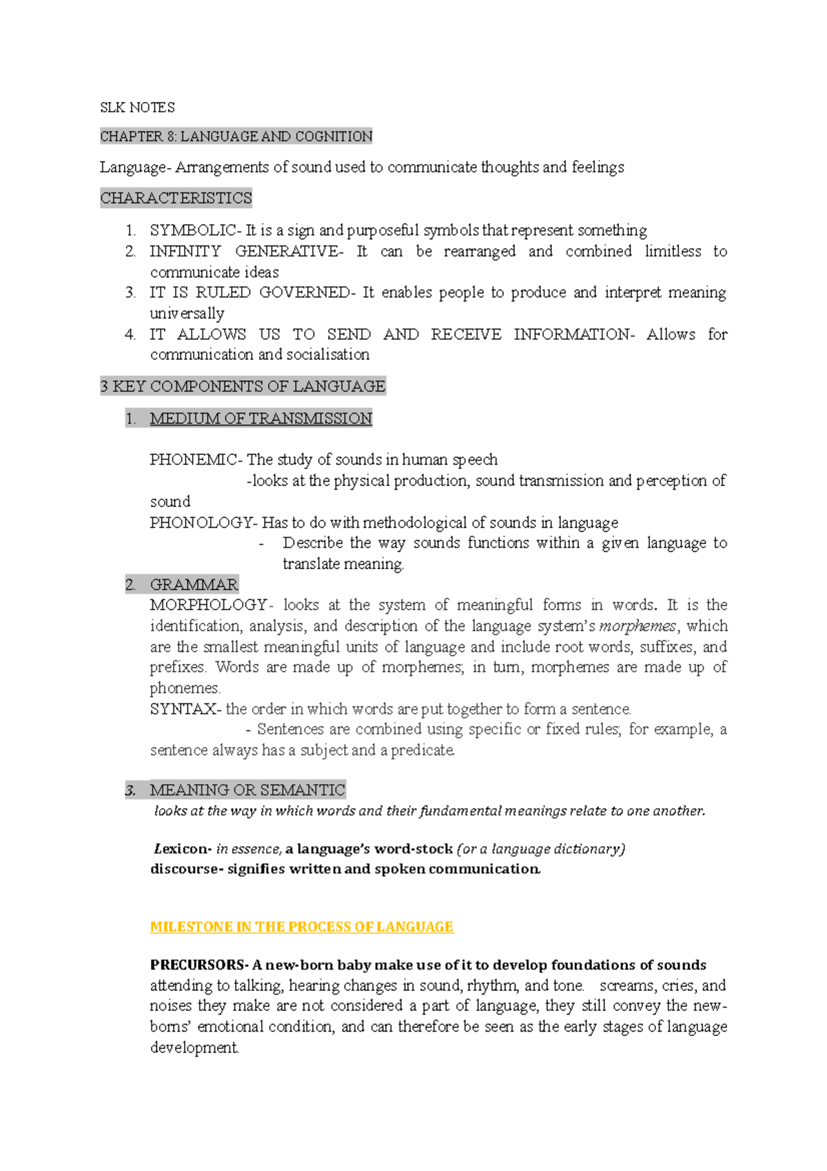 Slk notes chapter 8 - summary of material - SLK NOTES CHAPTER 8 ...