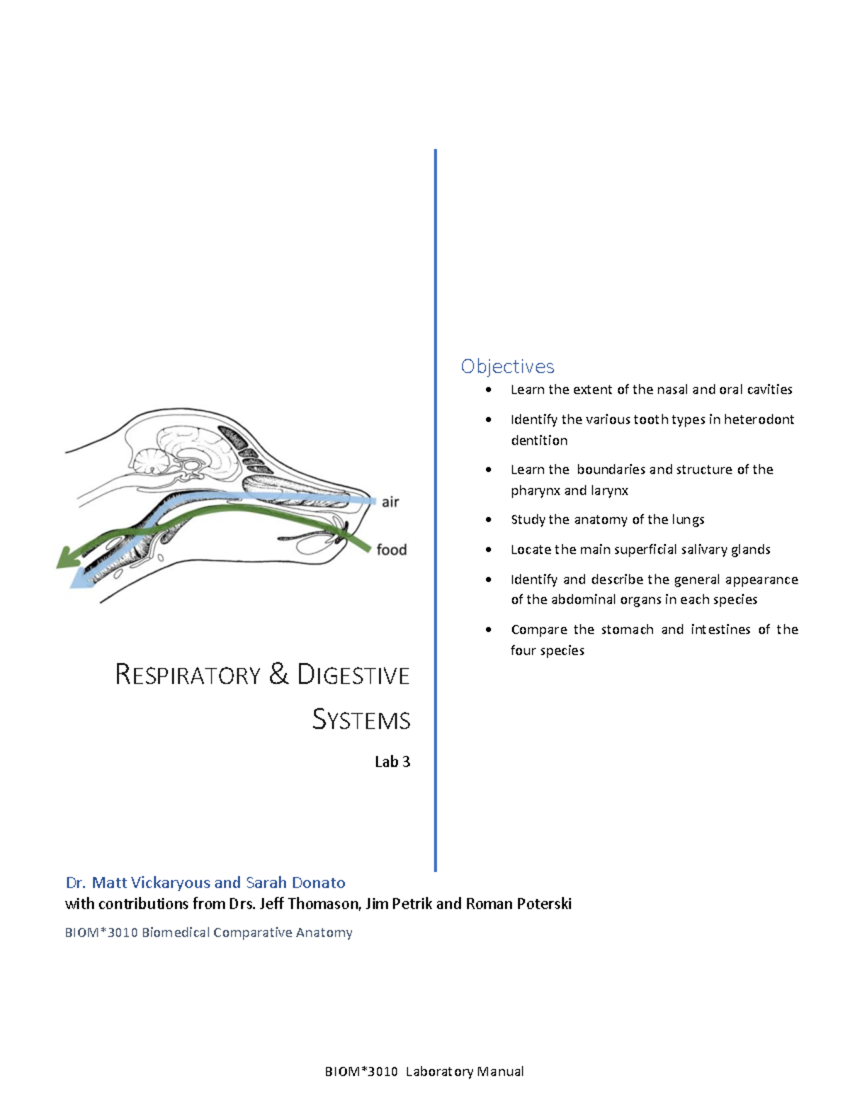 Respiratory and Digestive Lab Manual - BIOM*3010 Laboratory Manual ...