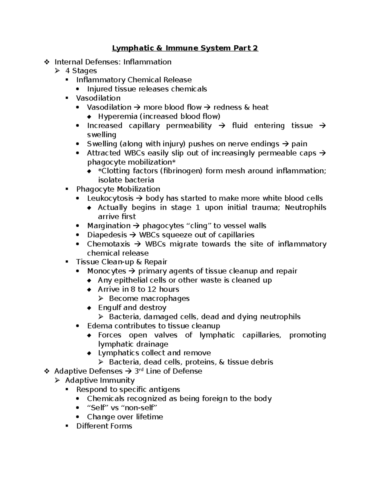 Lymphatic & Immune System Part 2 - Lymphatic & Immune System Part 2 ...