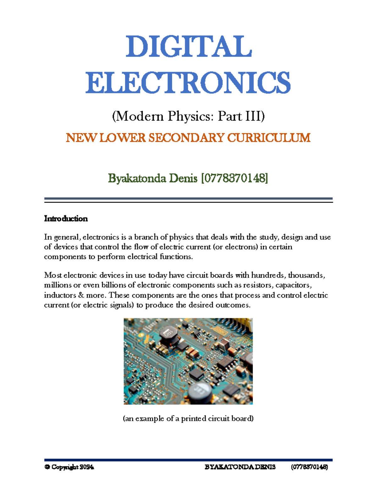 Digital Electronics - Best Notes (New Curriculum) - DIGITAL ELECTRONICS ...