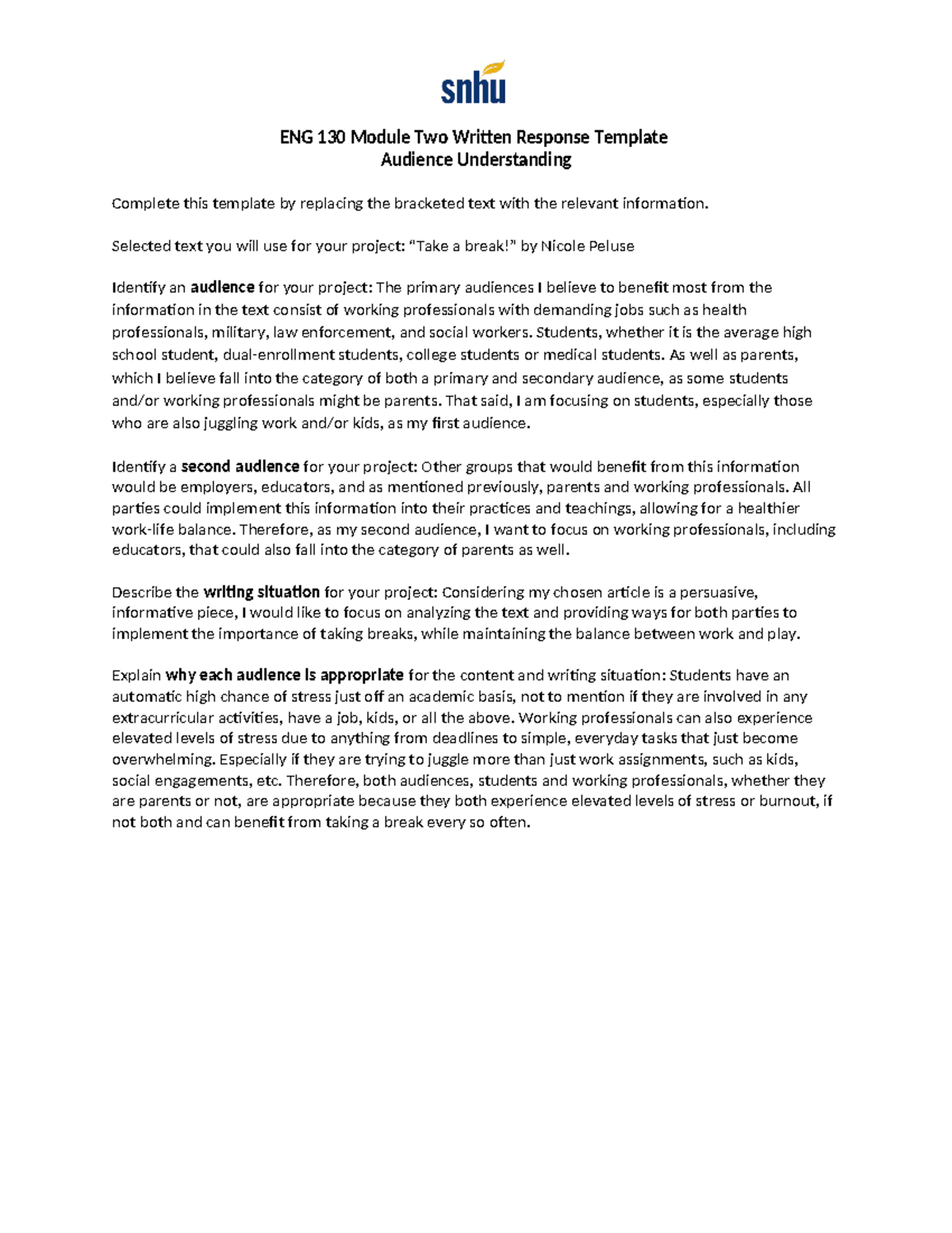 ENG 130 Module Two Written Response Submission - ENG 130 Module Two ...