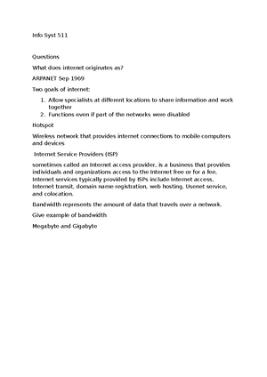 Infs Exam 111 - INFS 221 - Studocu