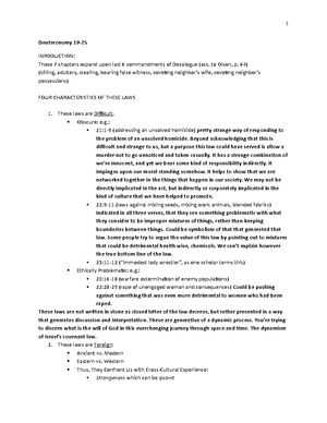 Deut. 32 Lesson Outline - DEUTERONOMY 32 Genre of Deut. 32: Explicitly ...