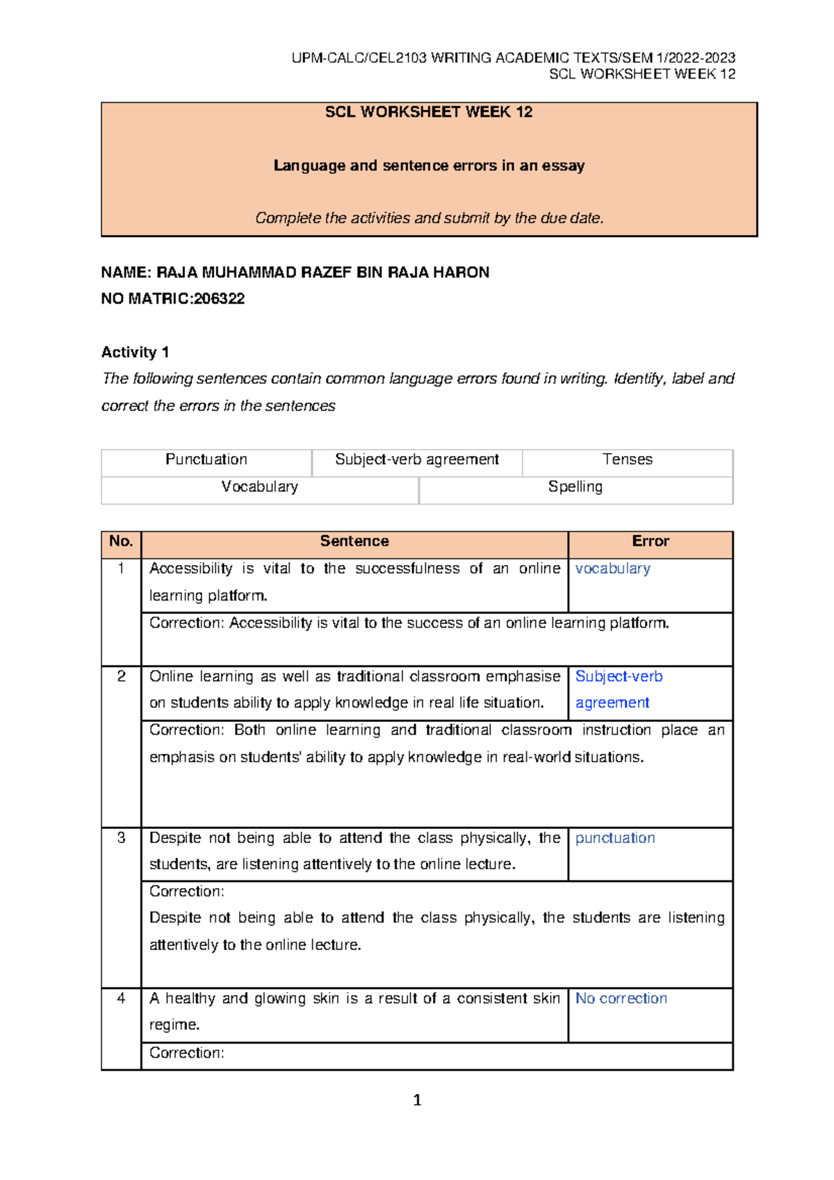 (206322) SCL Worksheet WEEK 12 - UPM-CALC/CEL2103 WRITING ACADEMIC ...