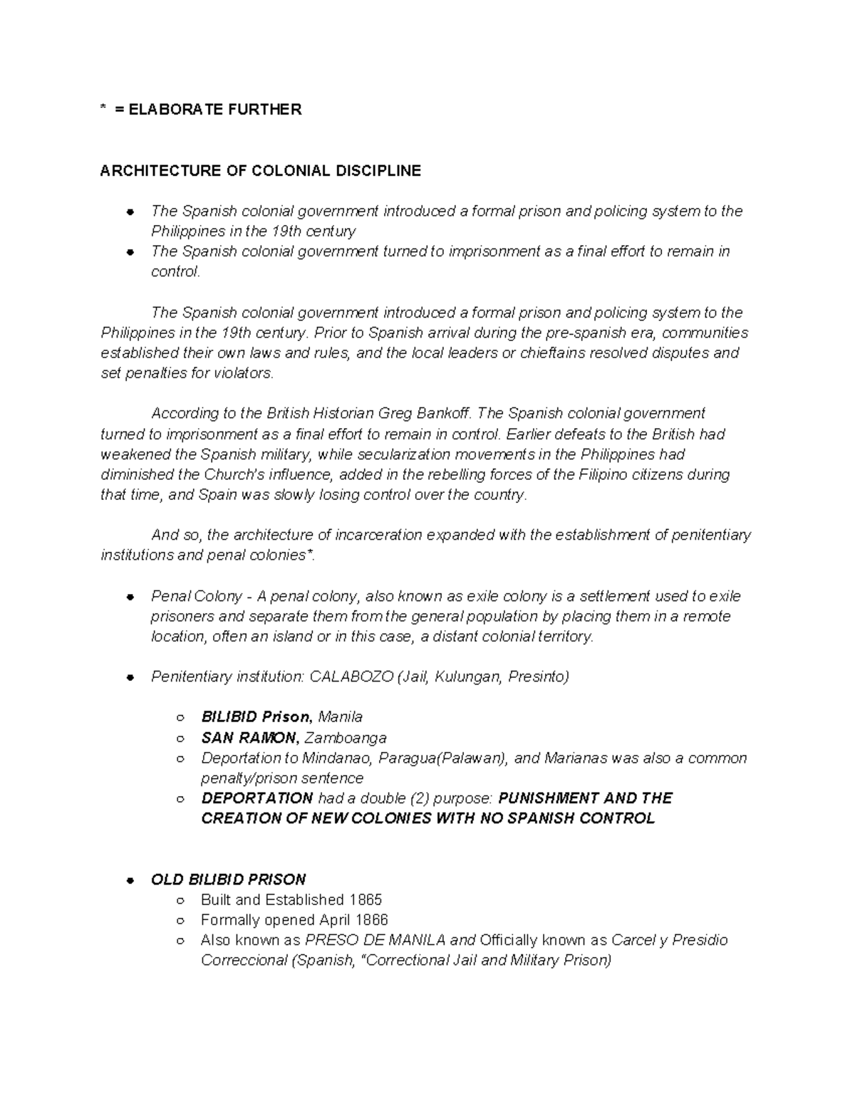 HOA 4 report - spanish colonial era prisons and penal colonies ...