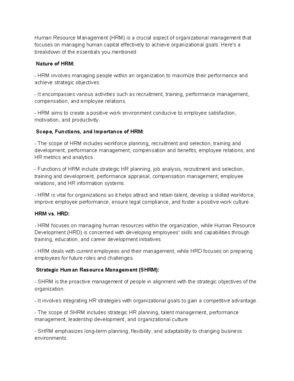 Human Resource Management - Here's a breakdown of the essentials you ...