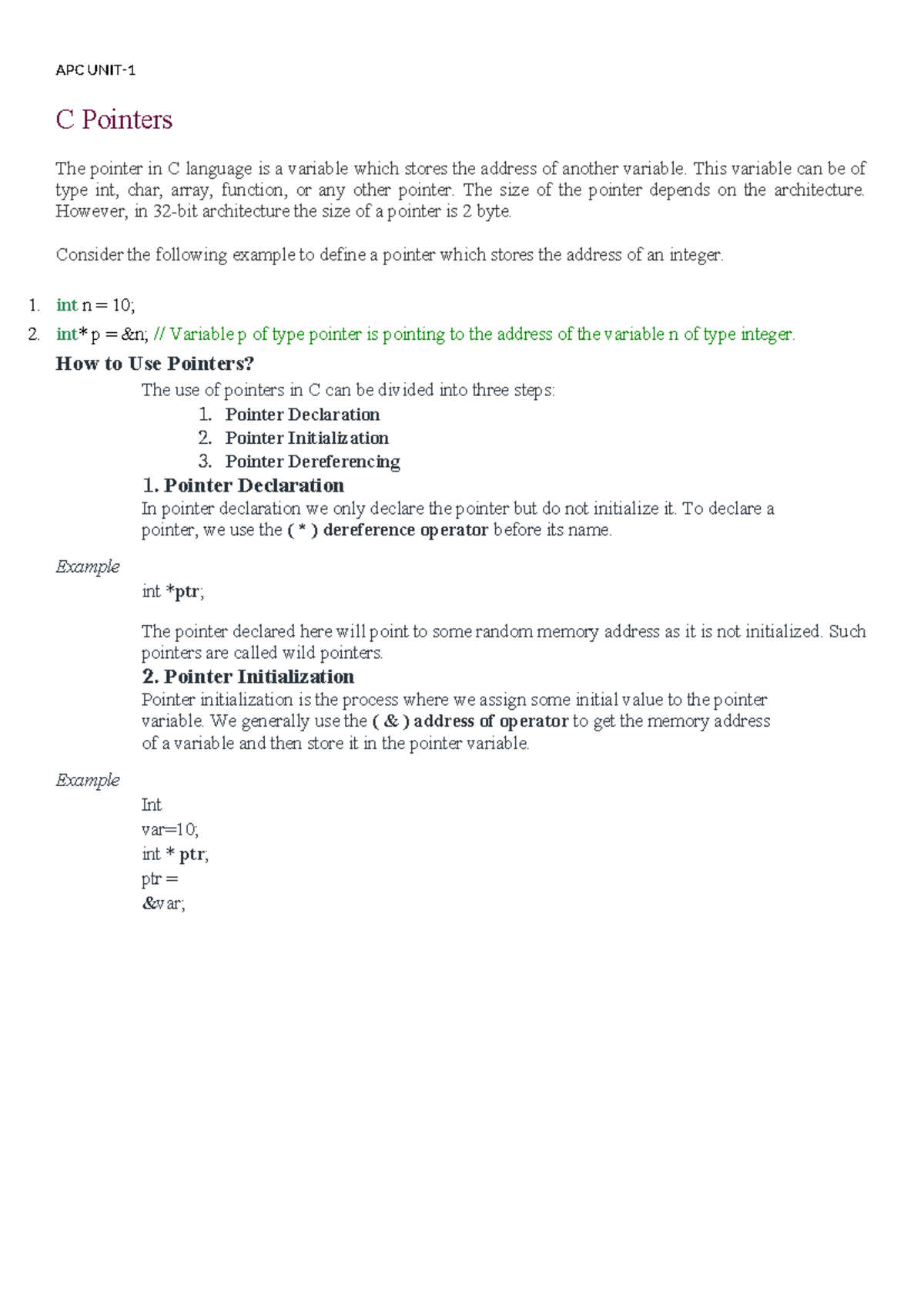 APC UNIT-1 - This is the notes who want to understand the fundamentals ...