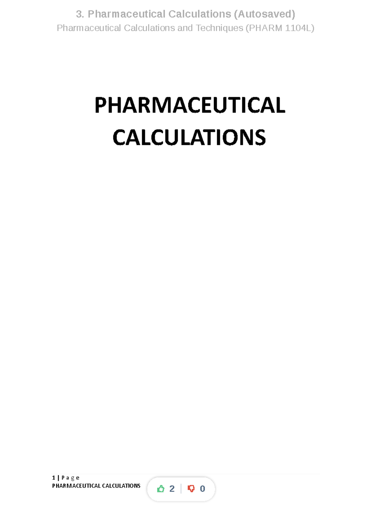 3-pharmaceutical-calculations-autosaved compress - 3. Pharmaceutical ...