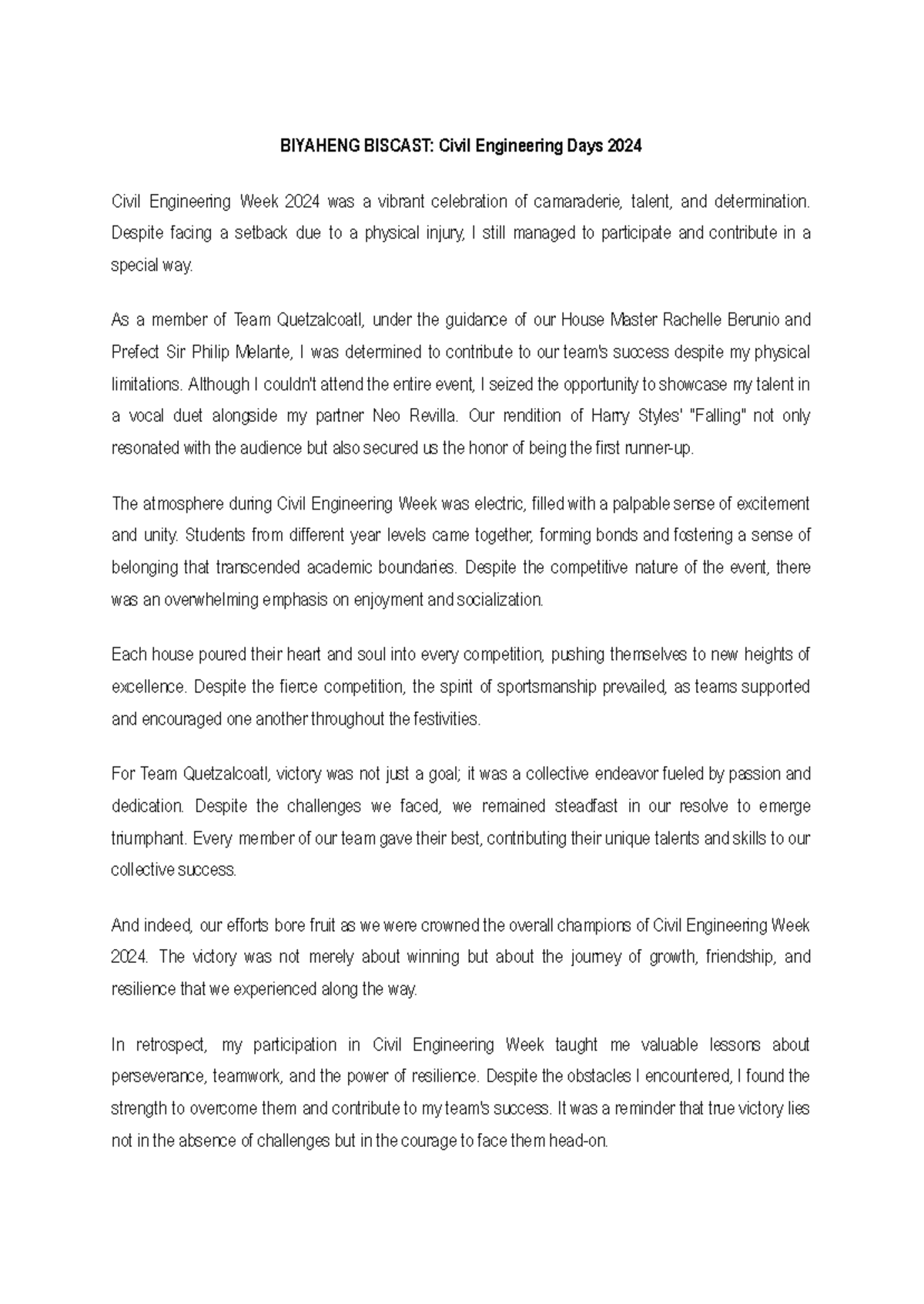 Narvaez-Proj.(CECM003 & CENG141) - BIYAHENG BISCAST: Civil Engineering ...