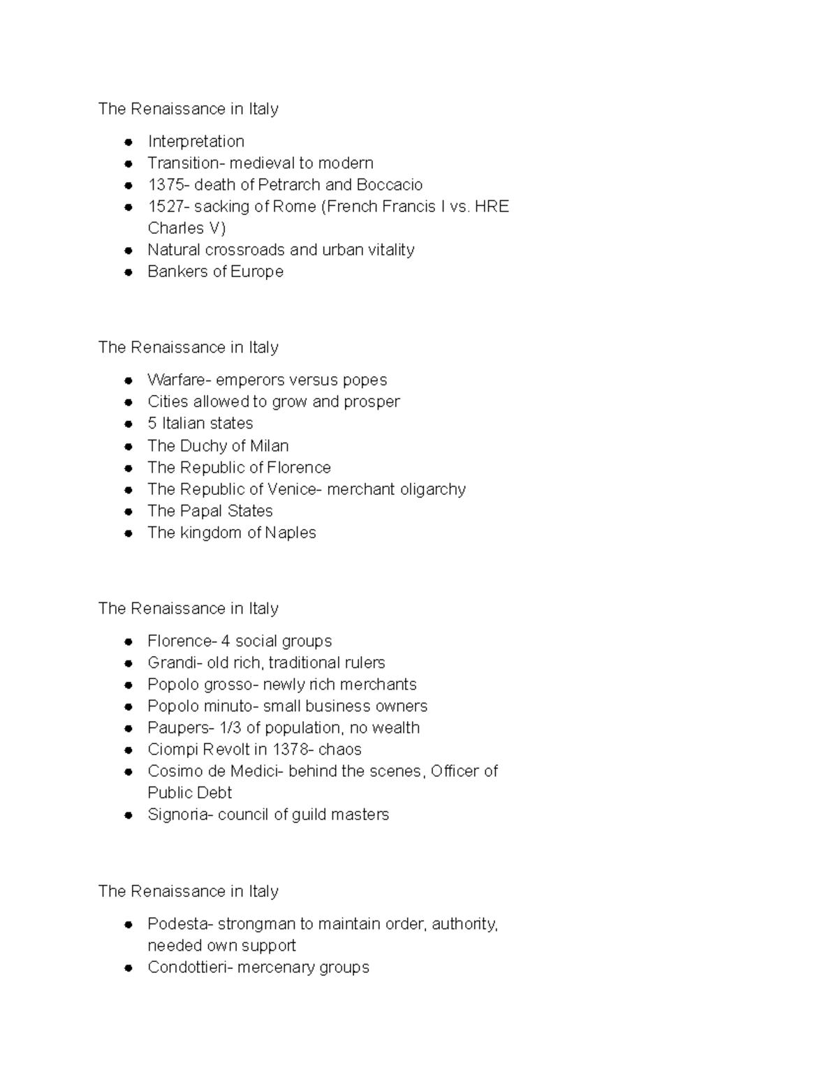 Renaissance and Discovery Part 1 - The Renaissance in Italy ...